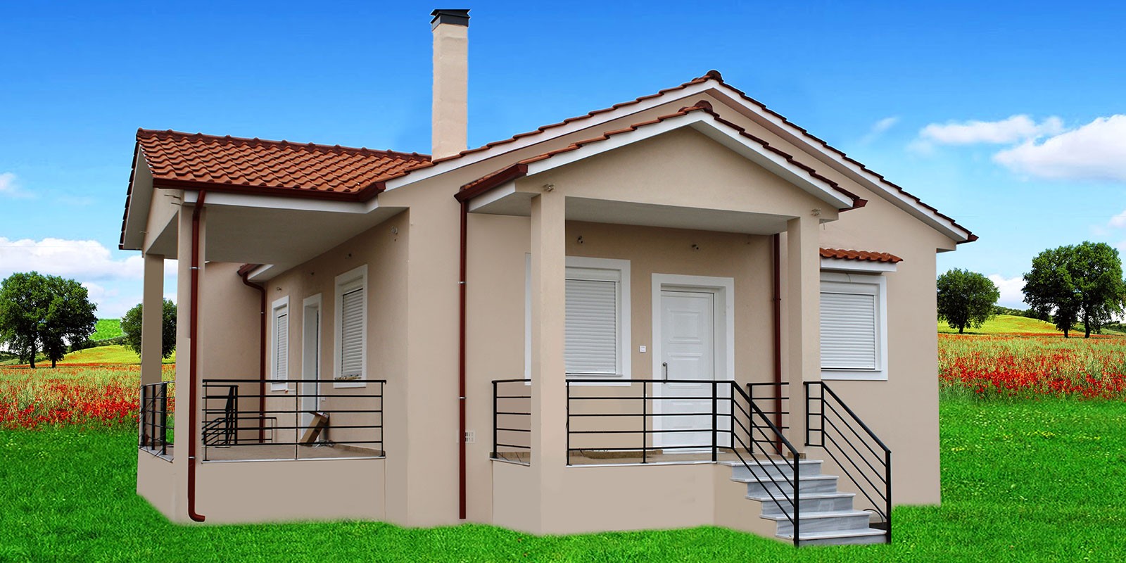 Κατοικία προκατ 110m2 τριών δωματίων στην Κατερίνη - NEW HOUSE